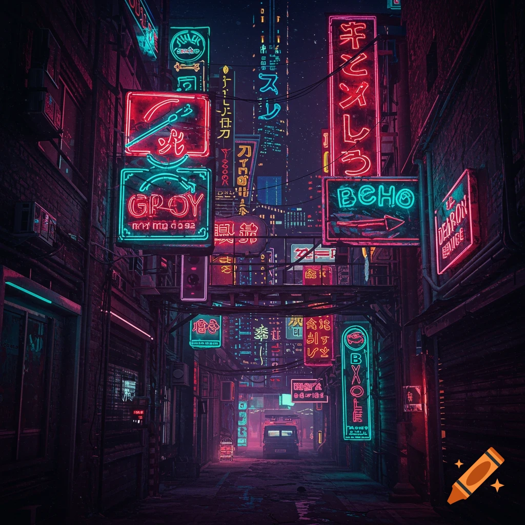 Neon signs image on Craiyon