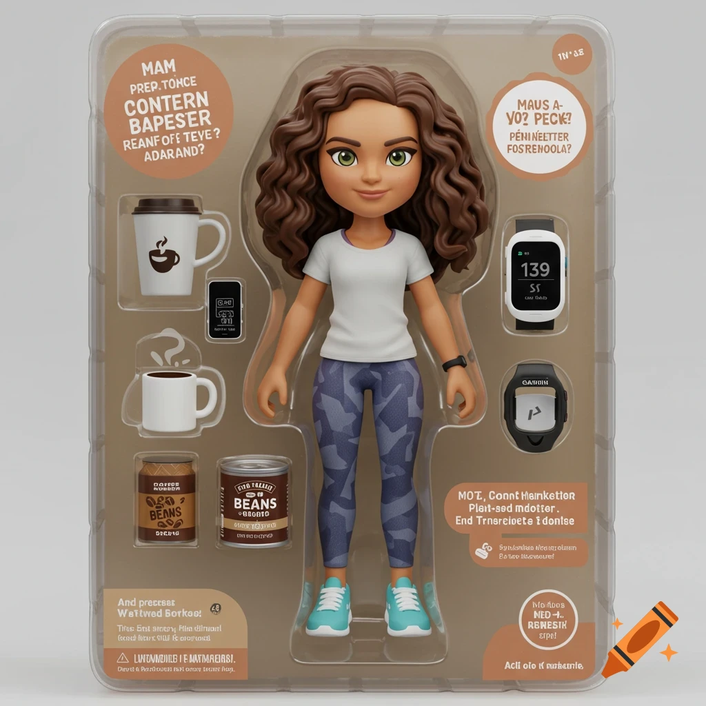 3D render of a stylized mom action figure in Barbie-style packaging on ...