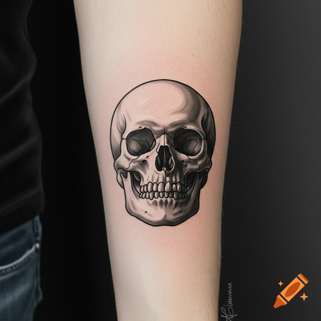Minimalist skull tattoo on Craiyon