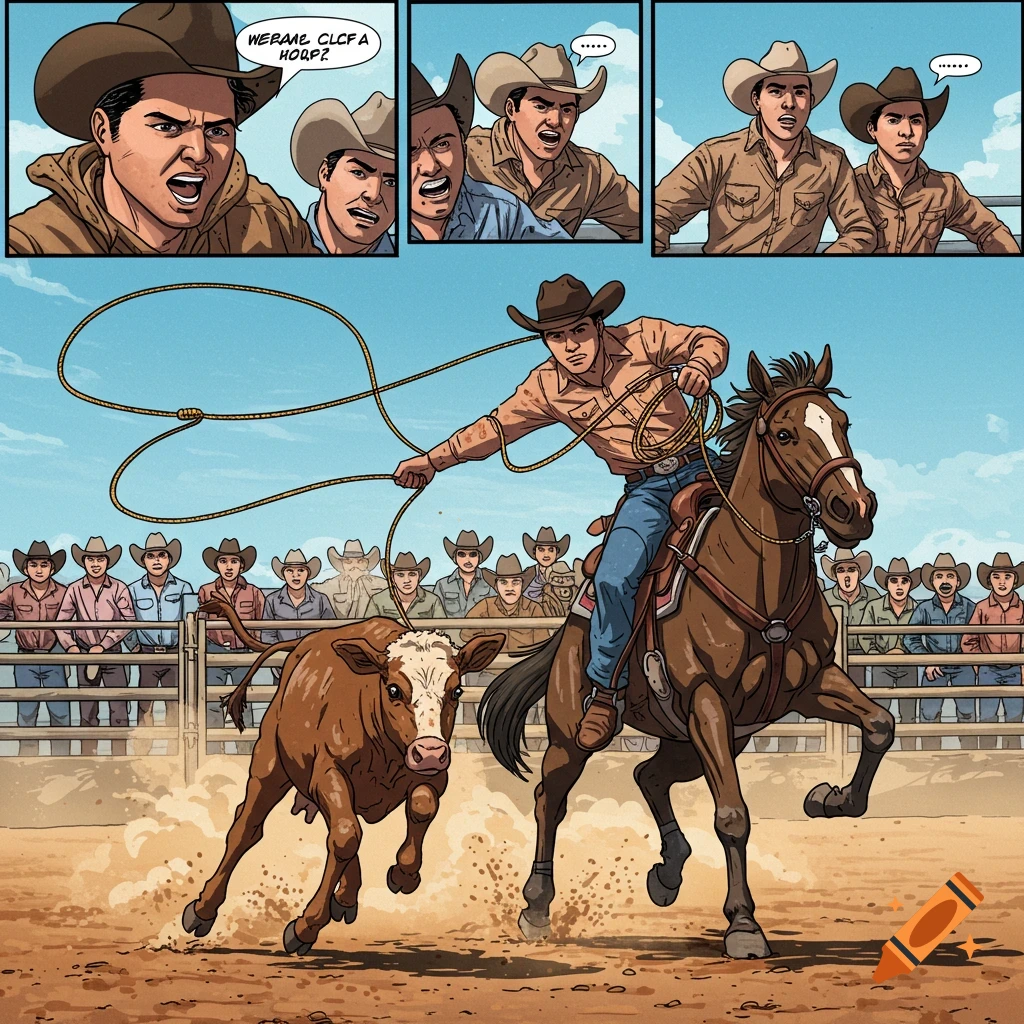 A woman rides a bucking bull in a rodeo arena packed with spectators ...