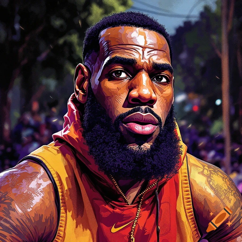 LeBron James meeting Pingu in realistic 4K on Craiyon