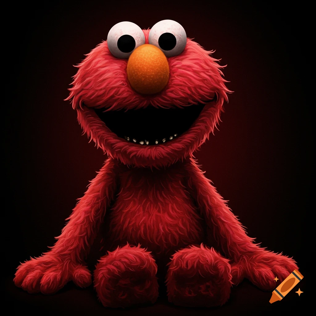 Creepy Elmo on Craiyon