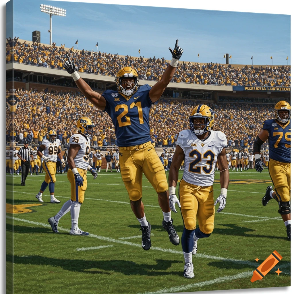 Wvu beating pitt on Craiyon