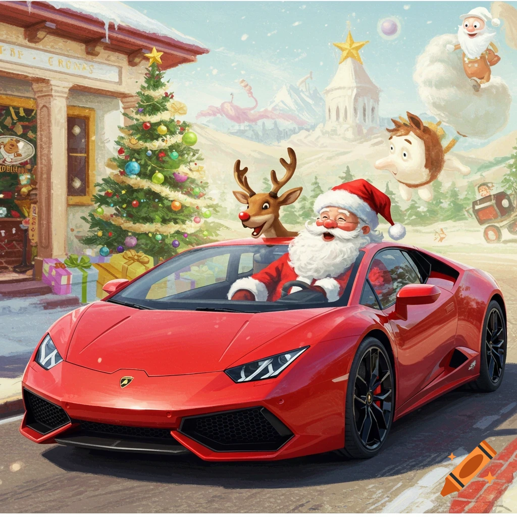 A white lamb sits in the driver's seat of a yellow Lamborghini sports ...