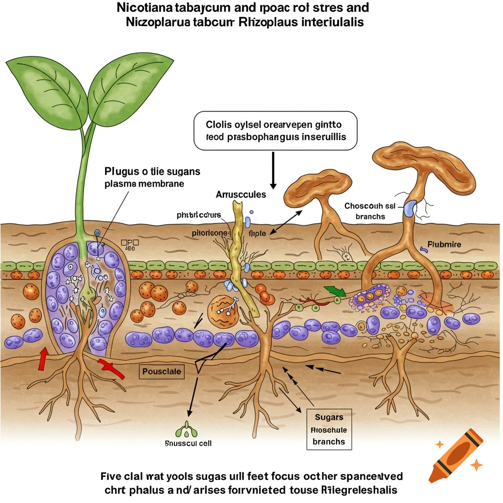Diagram of symbiotic relationship between Nicotiana tabacum and ...