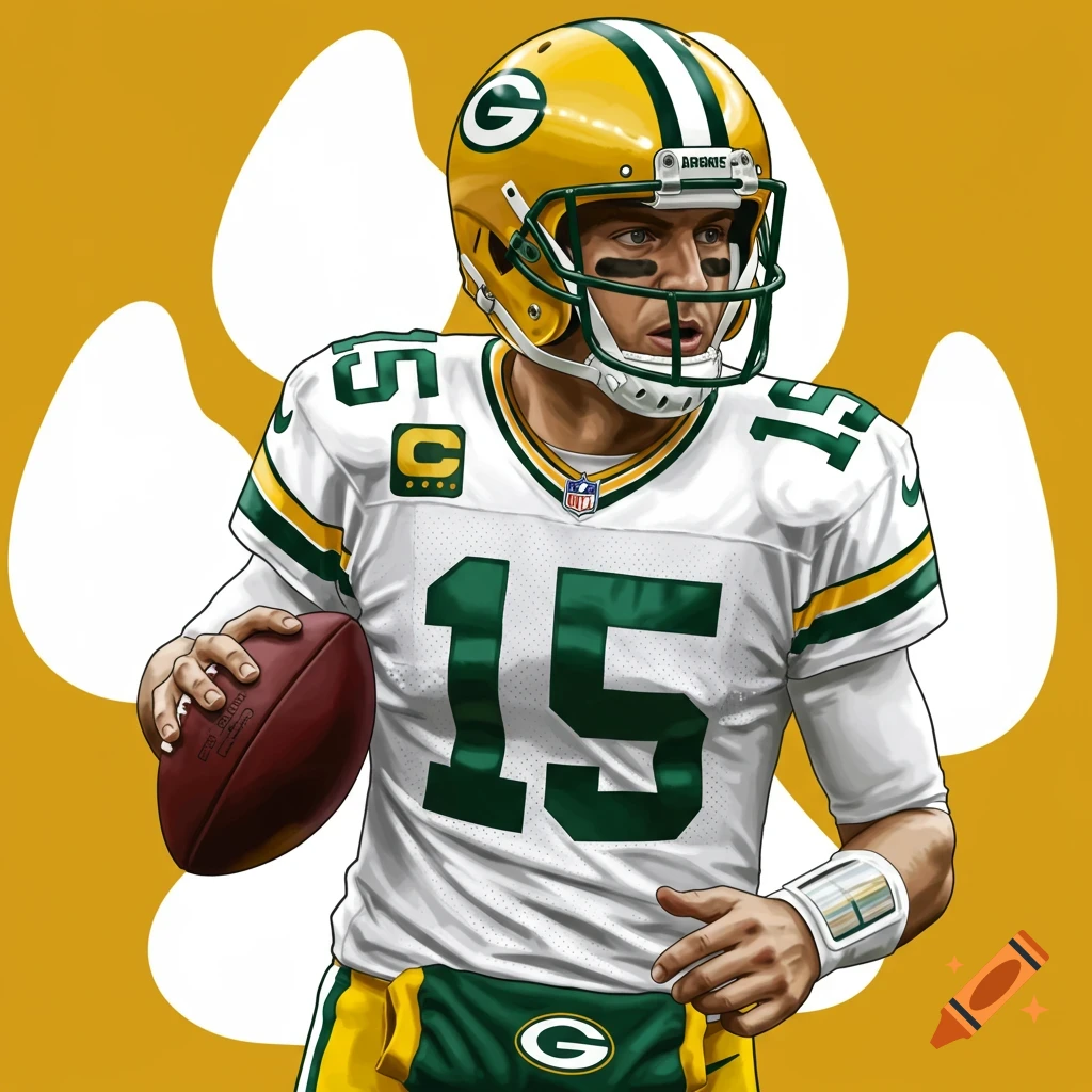 Football player in green and yellow jersey number 15 on Craiyon