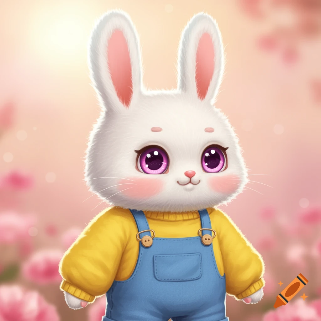 Cartoon anthropomorphic bunny rabbit character illustration for ...