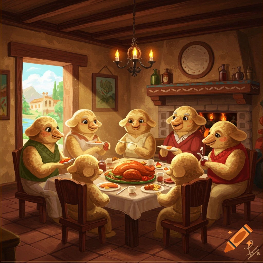 Orthodox Easter celebration with priest, children, and adults eating on ...