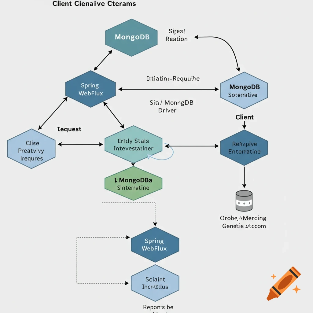 Reactive web flux architecture with MongoDB integration on Craiyon