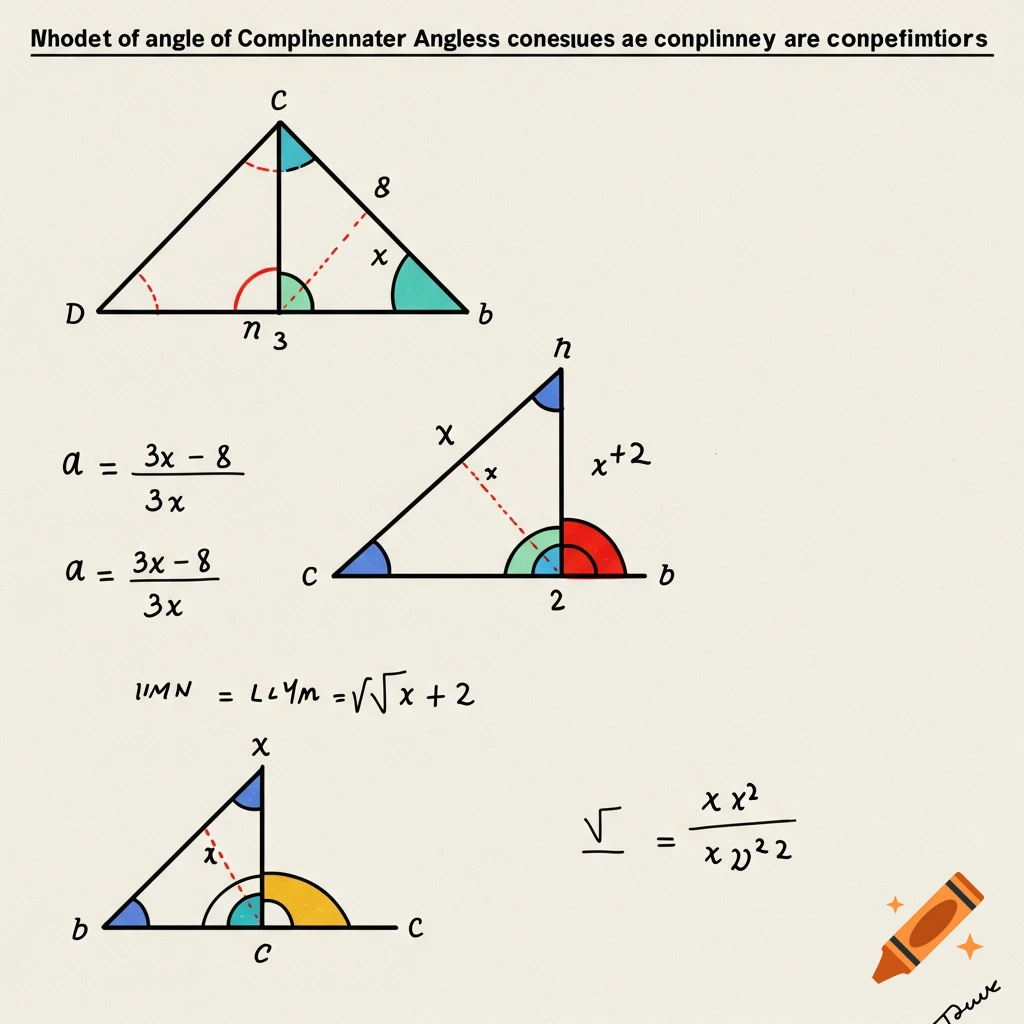 Geometry problem with complementary angles and algebraic expressions ...