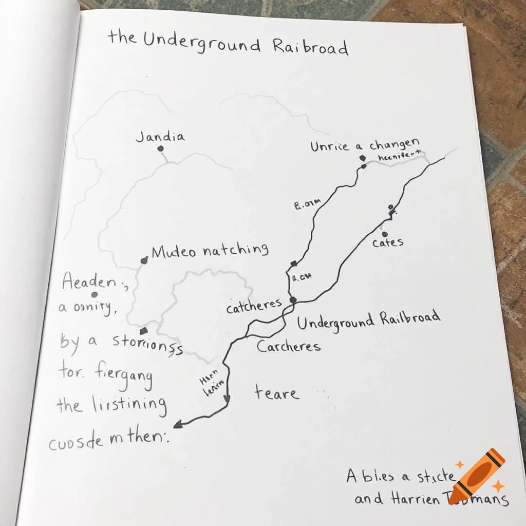 Sketch of a secret escape route on the Underground Railroad, including ...