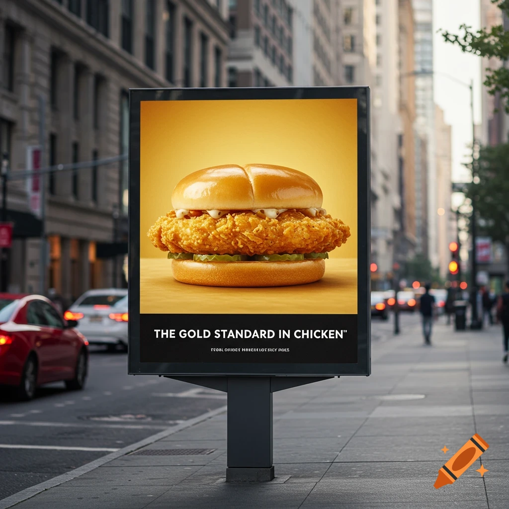 A billboard advertisement featuring a happy child, a bowl of mac and ...