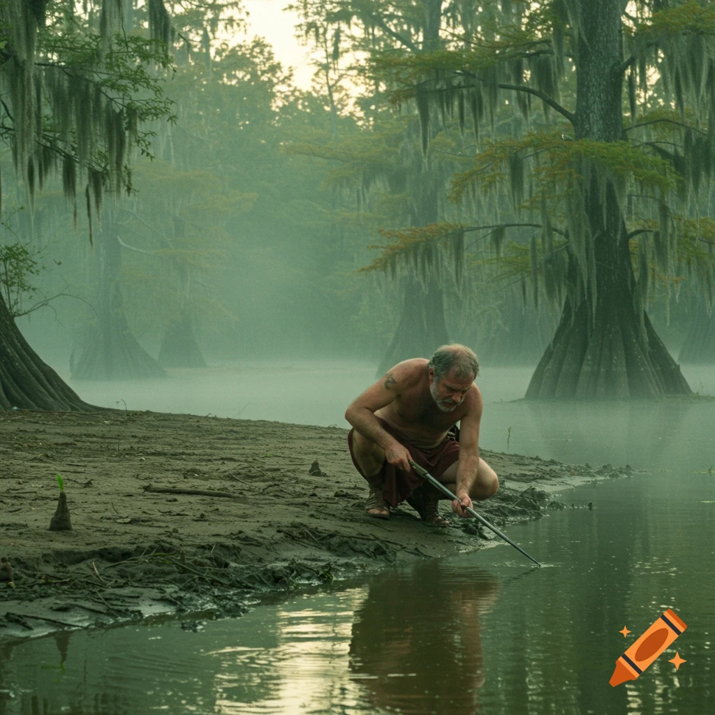 1930s young men swimming and relaxing by pond with vintage cars nearby ...