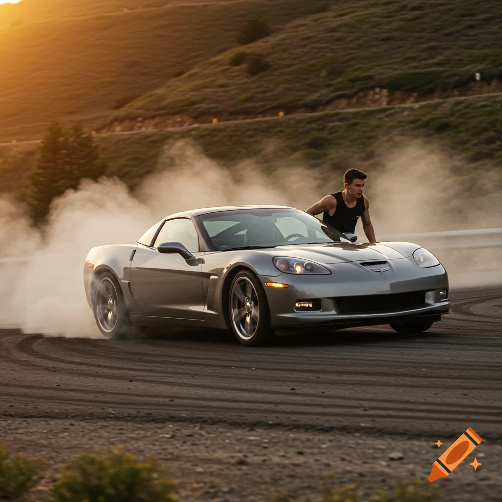Corvette C6 drifting on Craiyon
