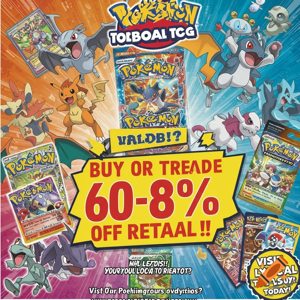 Pokemon TCG poster for buying and trading cards on Craiyon