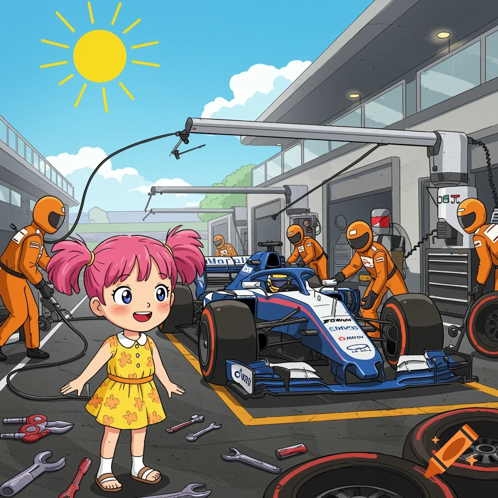 Pit Crew Cartoon