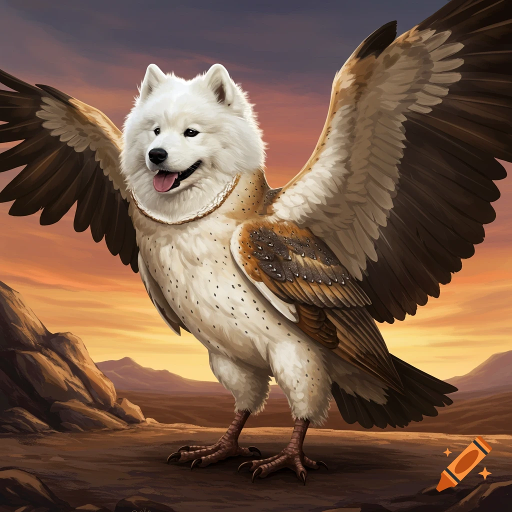 Pure White Wolf With Wings