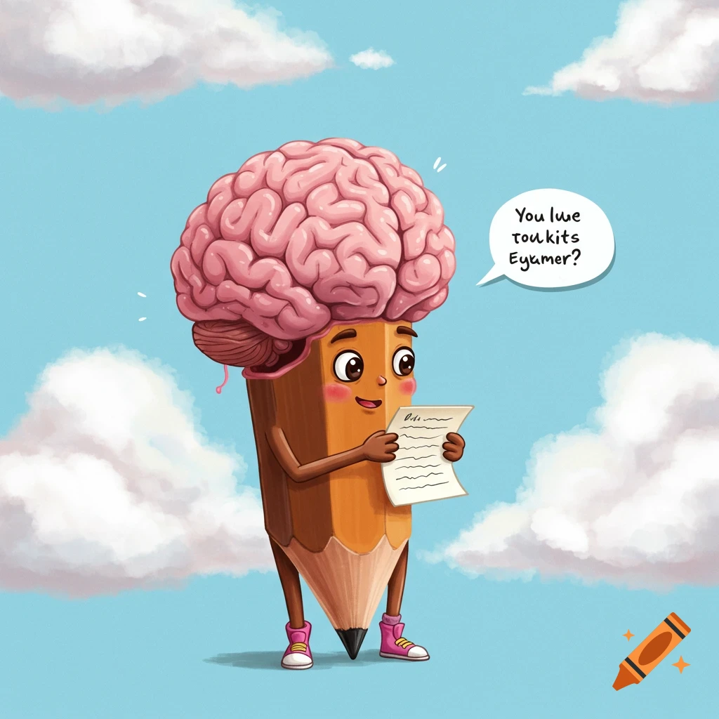 Kid with a big brain in 2D style on Craiyon