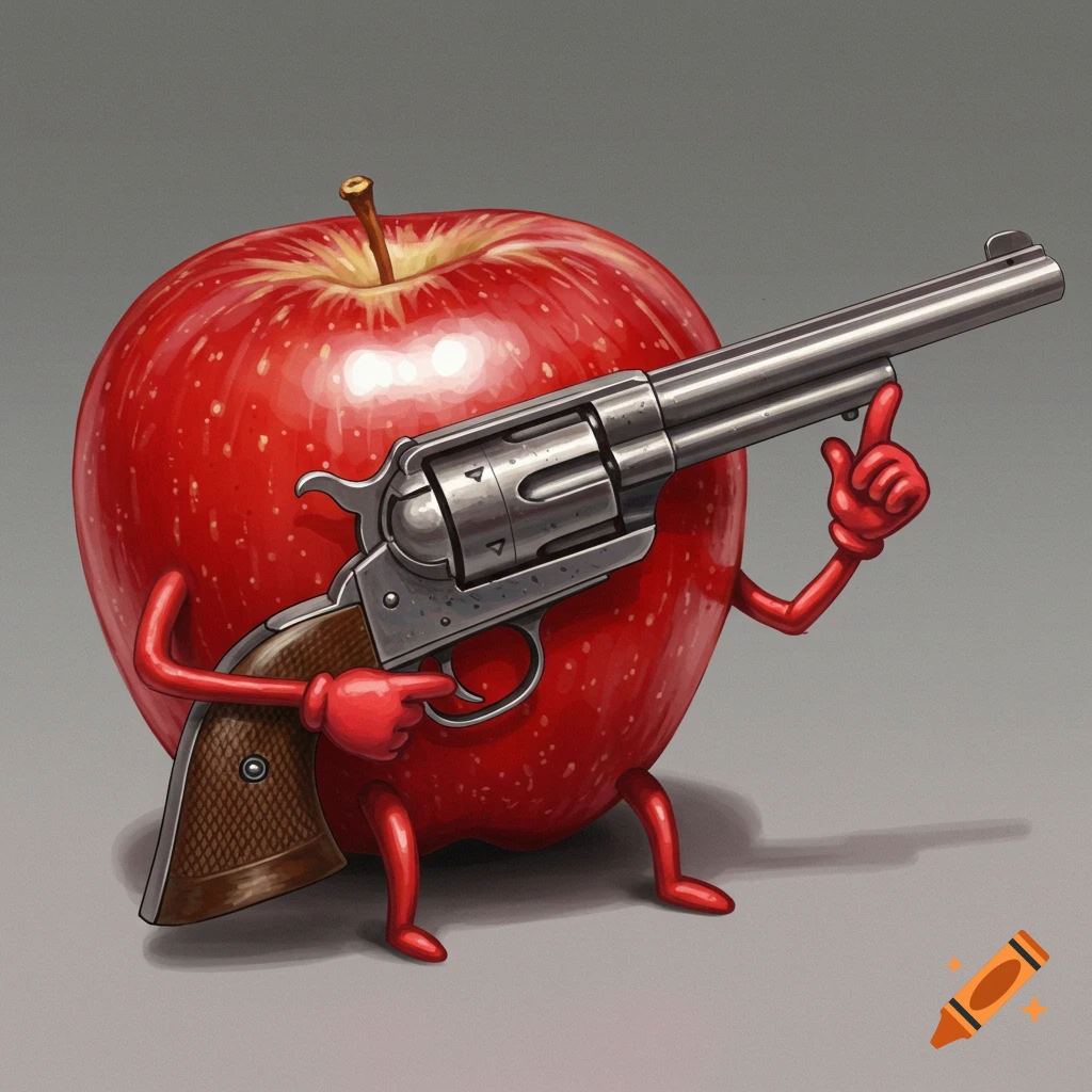 Banana split holding a gun on Craiyon