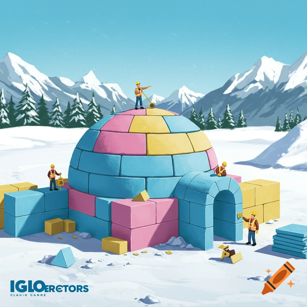 Toy set for Igloo Erectors, a cladding company from Calgary on Craiyon