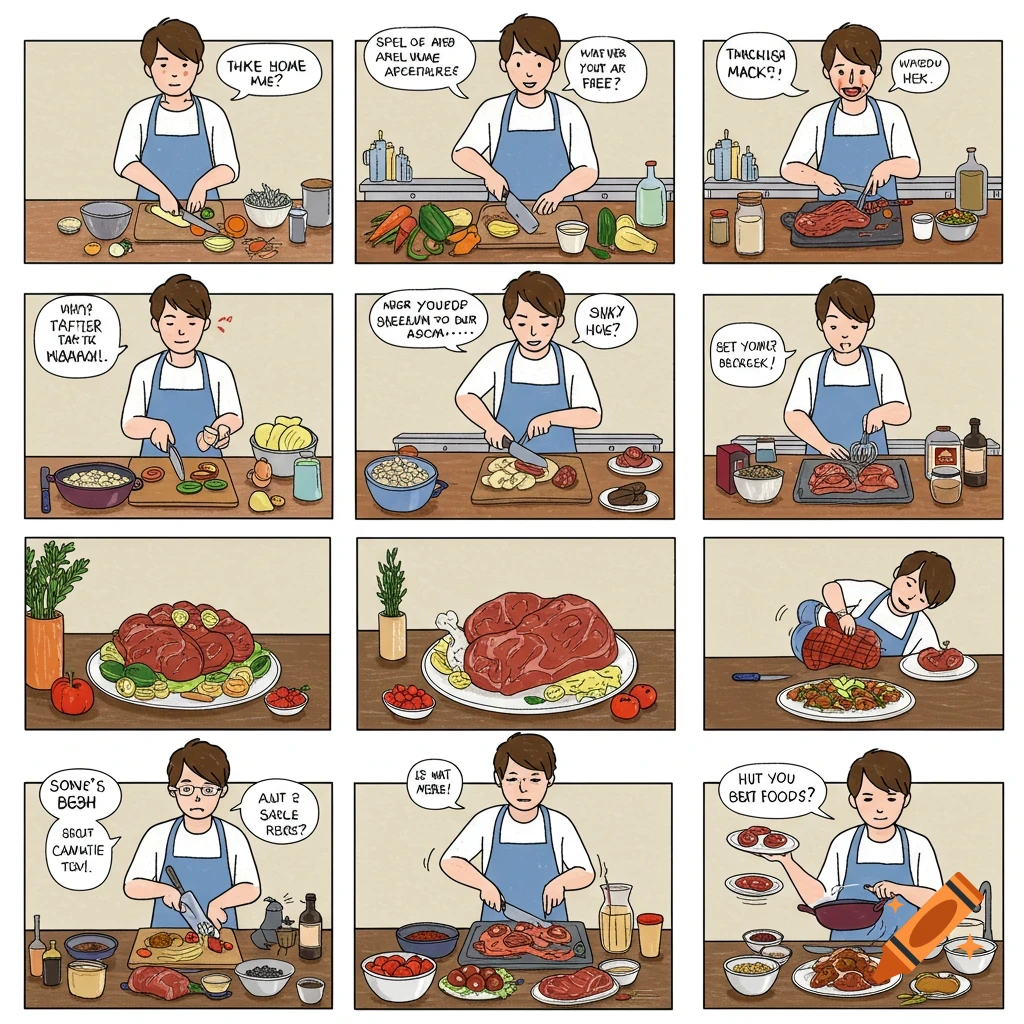 Stickman-style drawing of a table with Indian food labeled 'Unflavoured ...