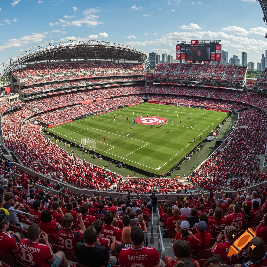 Aerial view of a full stadium during a Liverpool game in digital ...