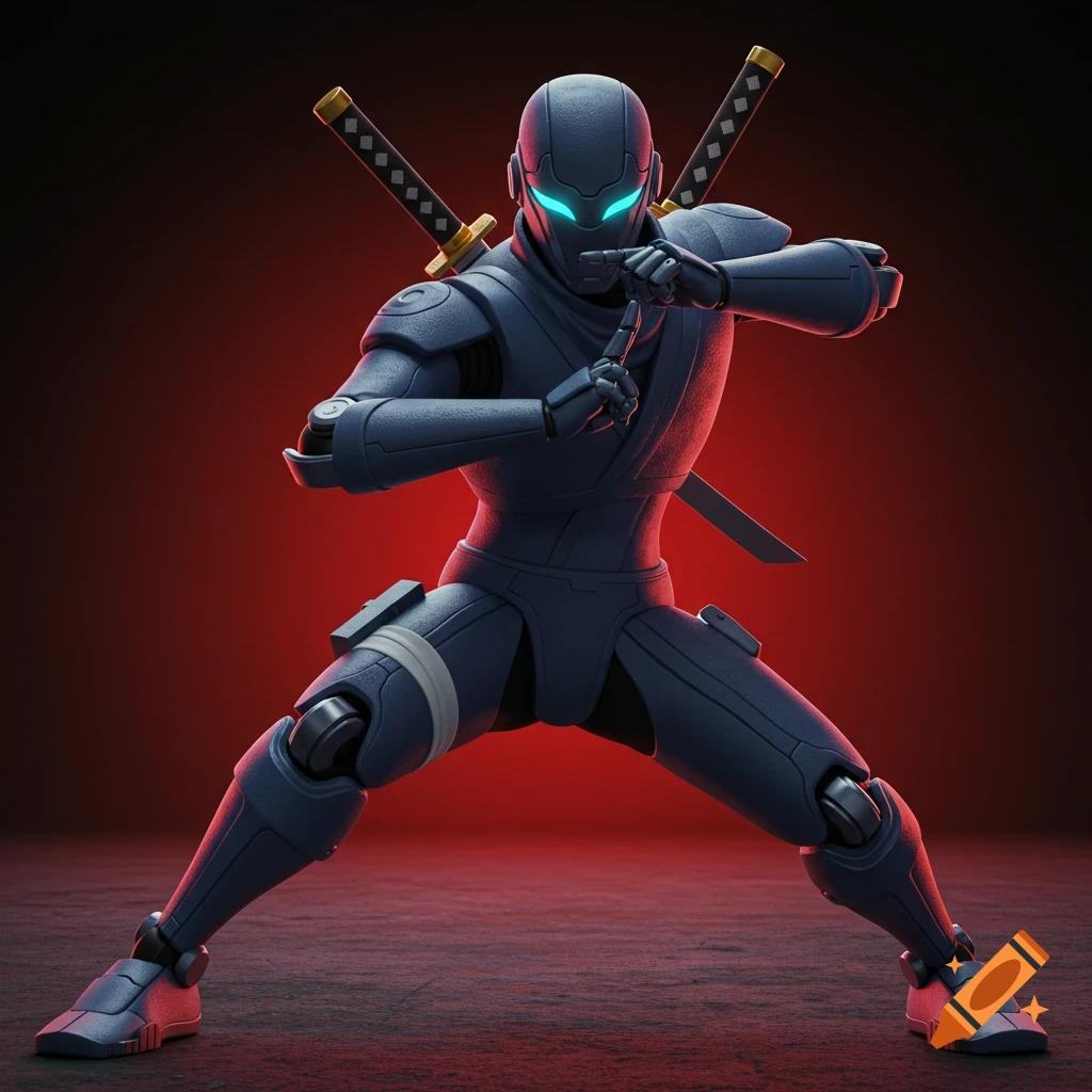 Futuristic ninja robot in anime style on Craiyon