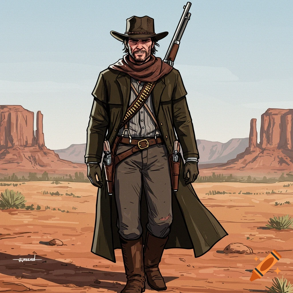 John Marston illustration on Craiyon