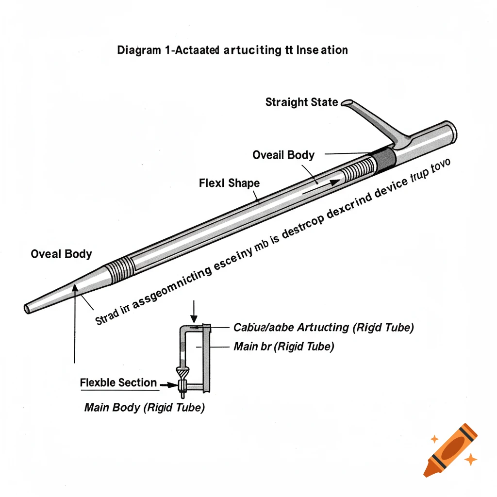 Cable-Actuated Articulating Tip Tube Diagram on Craiyon