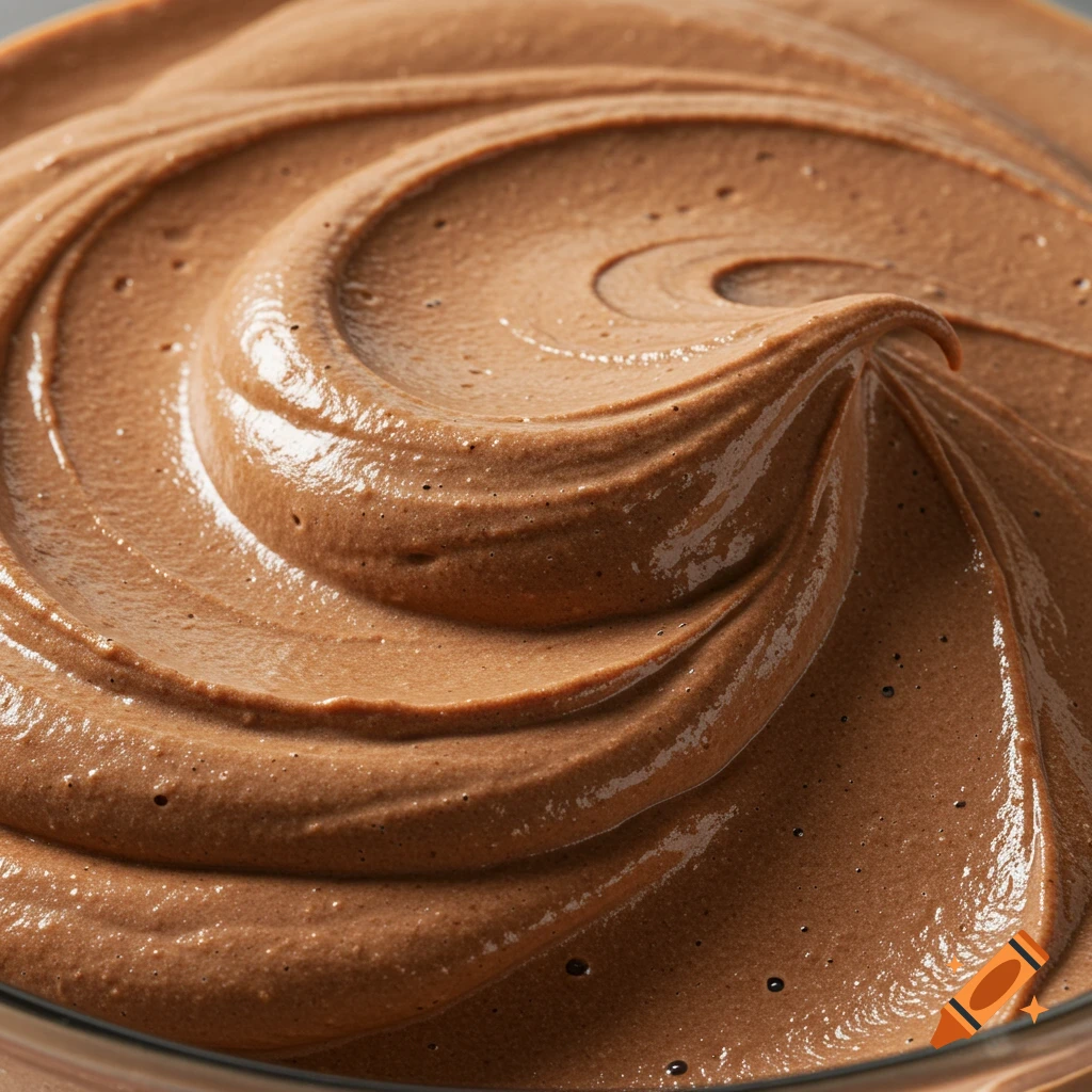 Close-up of swirled mocha mousse texture on Craiyon