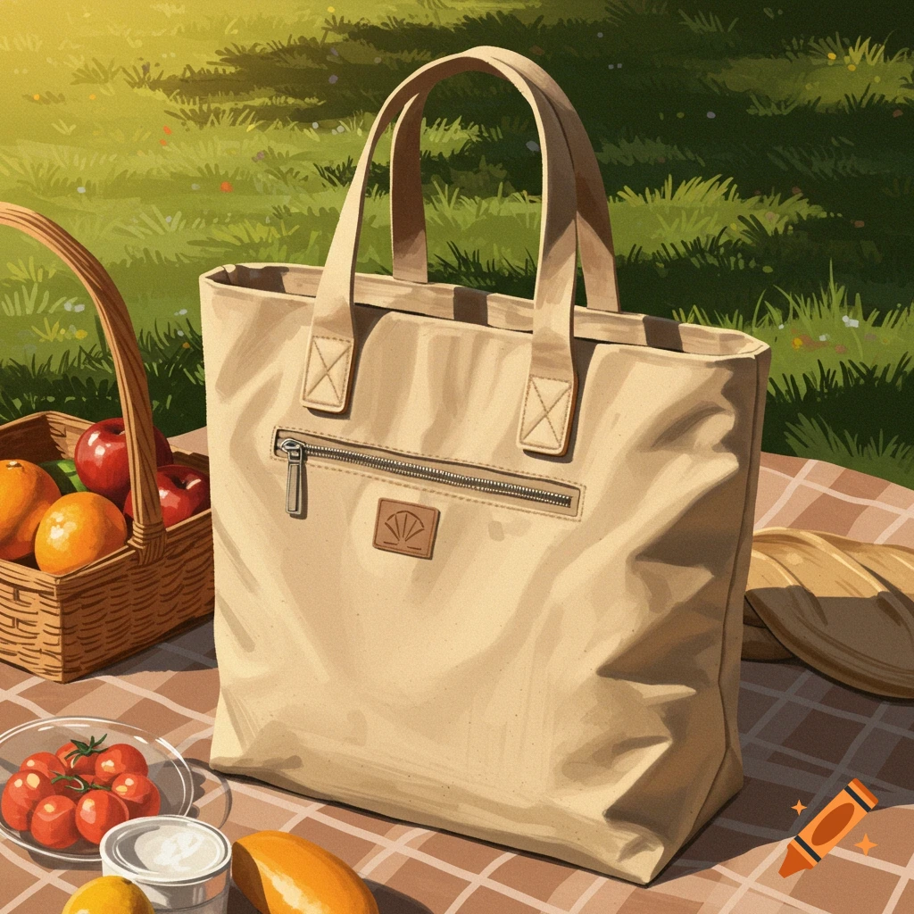 Eco-friendly tote bag with UV-protective fabric and minimalist design ...