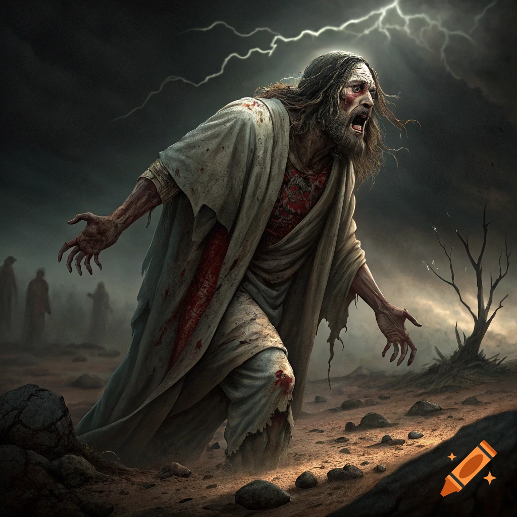 Zombie Jesus rising from the dead on Craiyon