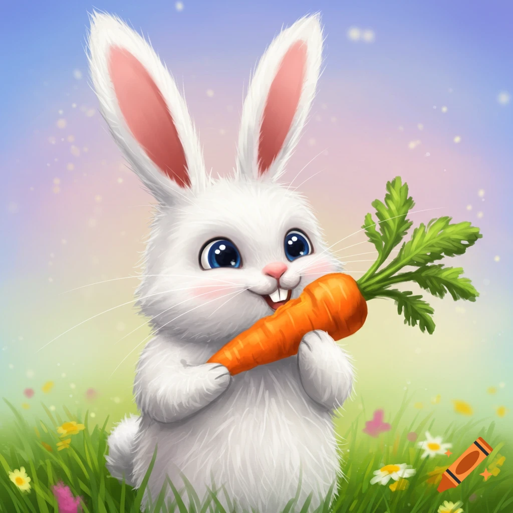 Rabbit with a carrot on Craiyon