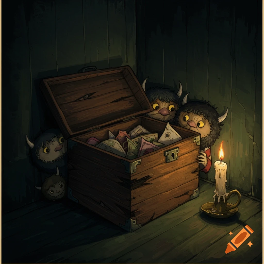 Decrepit box in a darkened corner, 'Where the Wild Things Are' theme ...