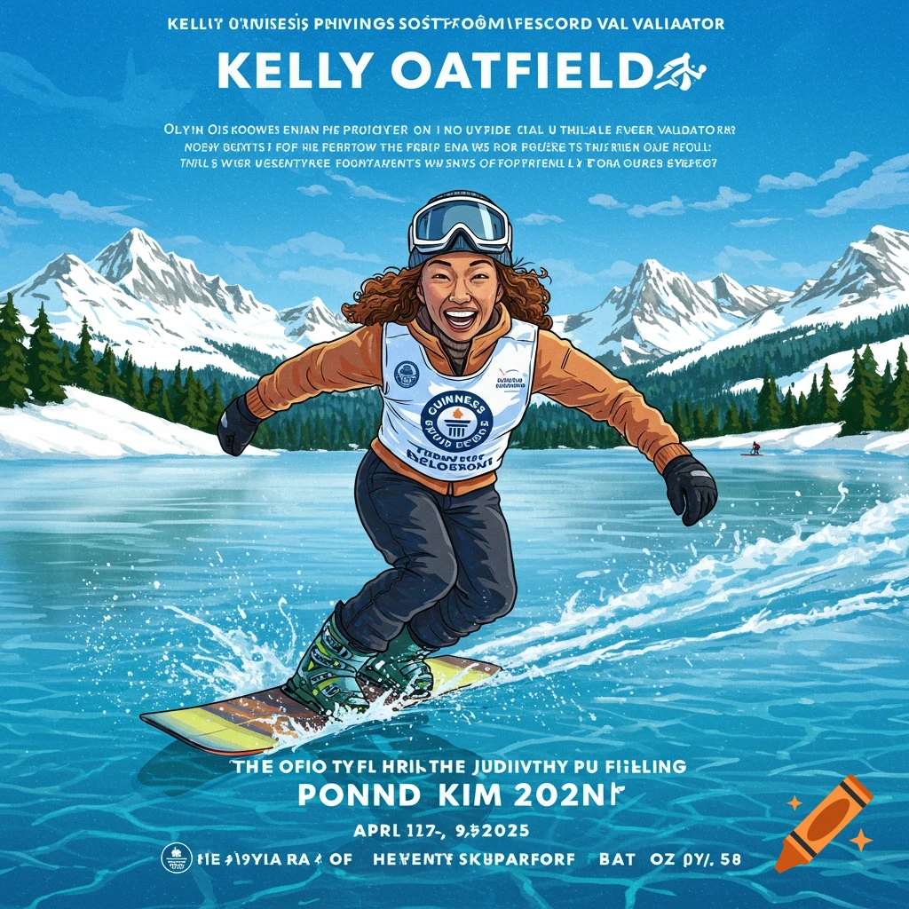Flyer for Kelly Oatfield, Guinness world record validator judging pond ...