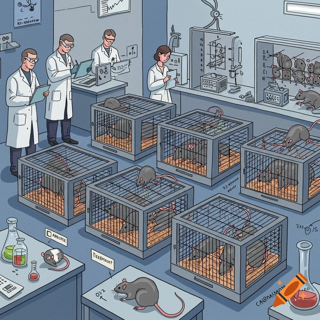 In-vivo study with rats for depression drug efficacy screening on Craiyon