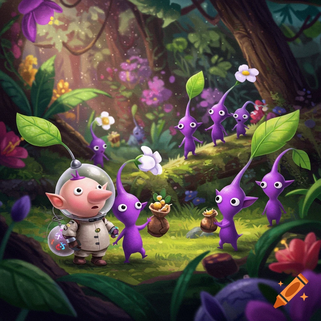 Purple Pikmin on Craiyon