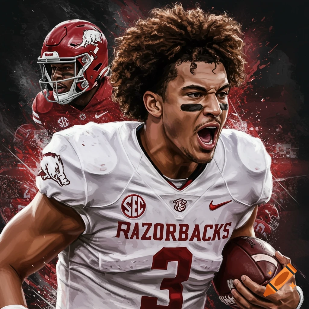 Arkansas Razorbacks football player on Craiyon