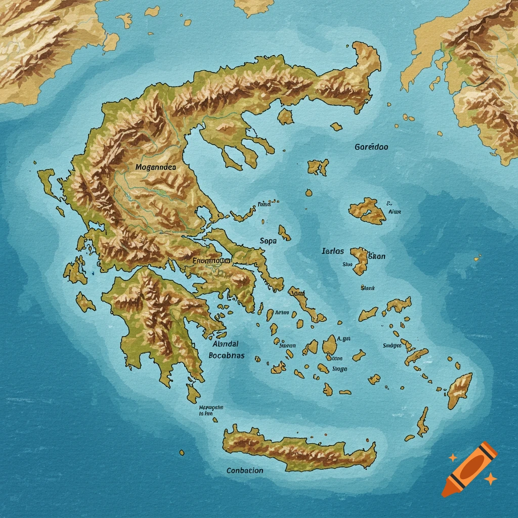 Map of Greece on Craiyon