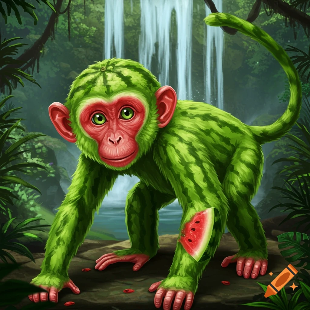 Monkey watermelon hybrid on Craiyon