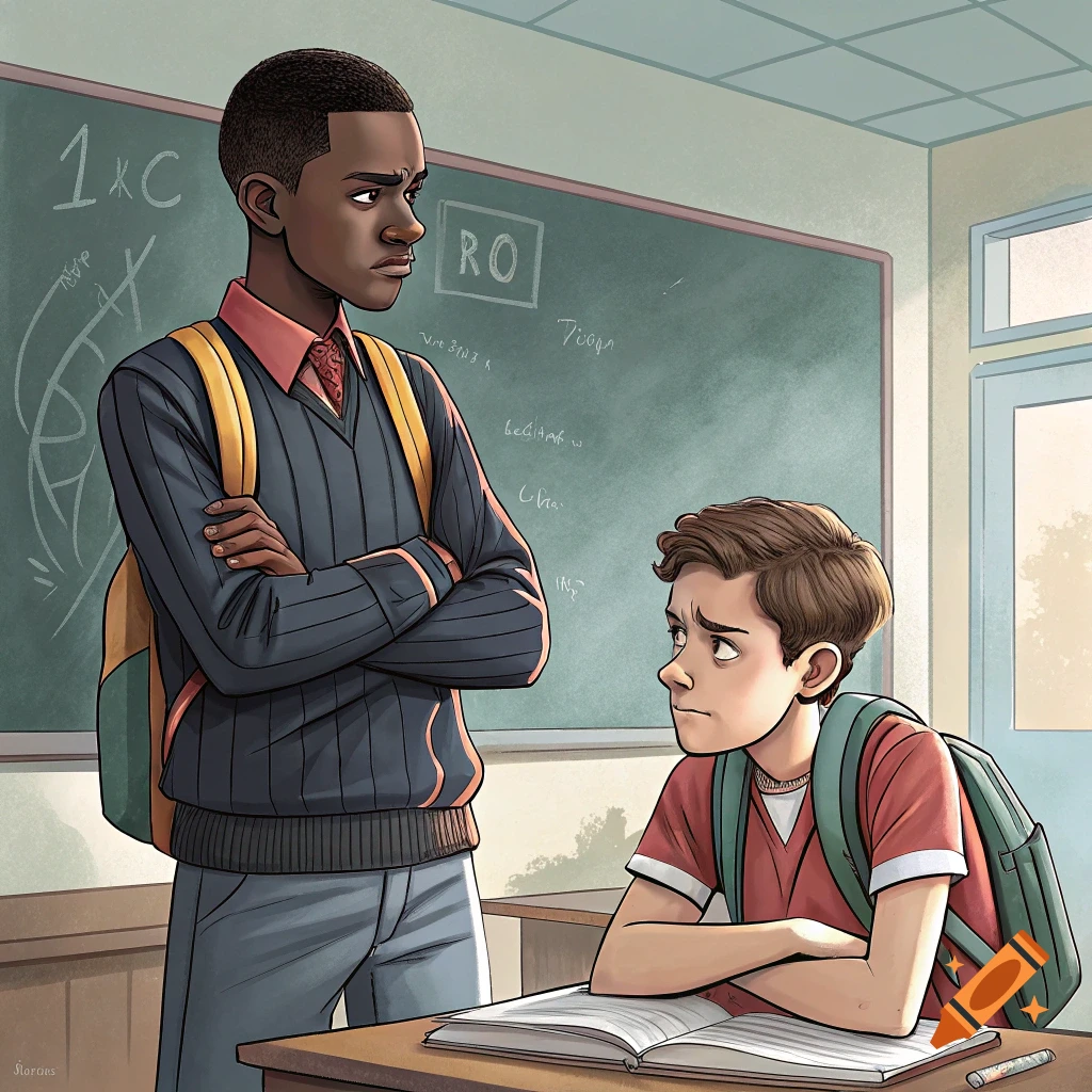 Image of diverse students in a classroom looking sad and frustrated ...