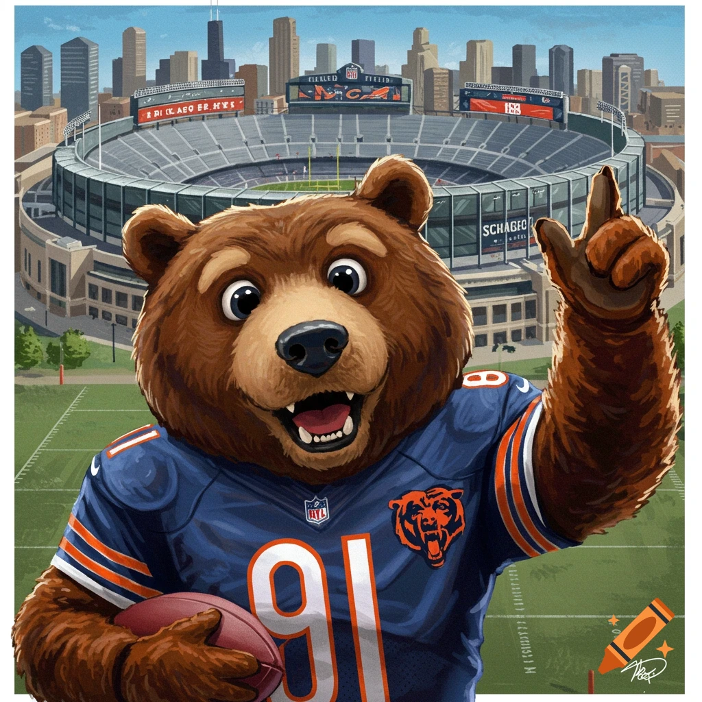 Chicago Bears and Jacksonville Jaguars mascots shaking hands on a ...