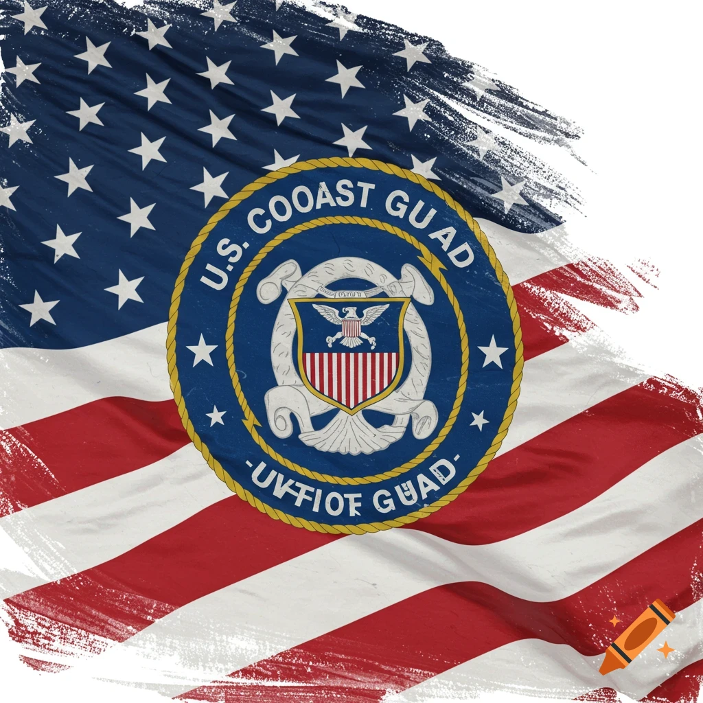 US Coast Guard emblem on white background on Craiyon