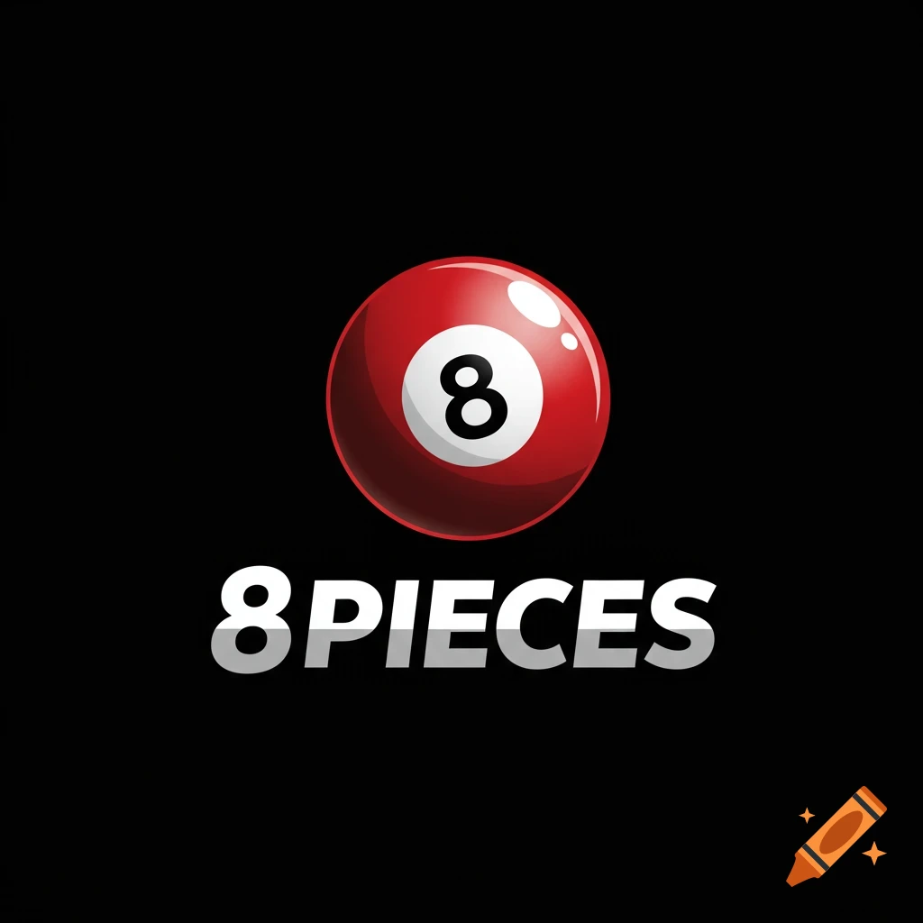 A black and white billiard 8-ball with a bright highlight. on Craiyon