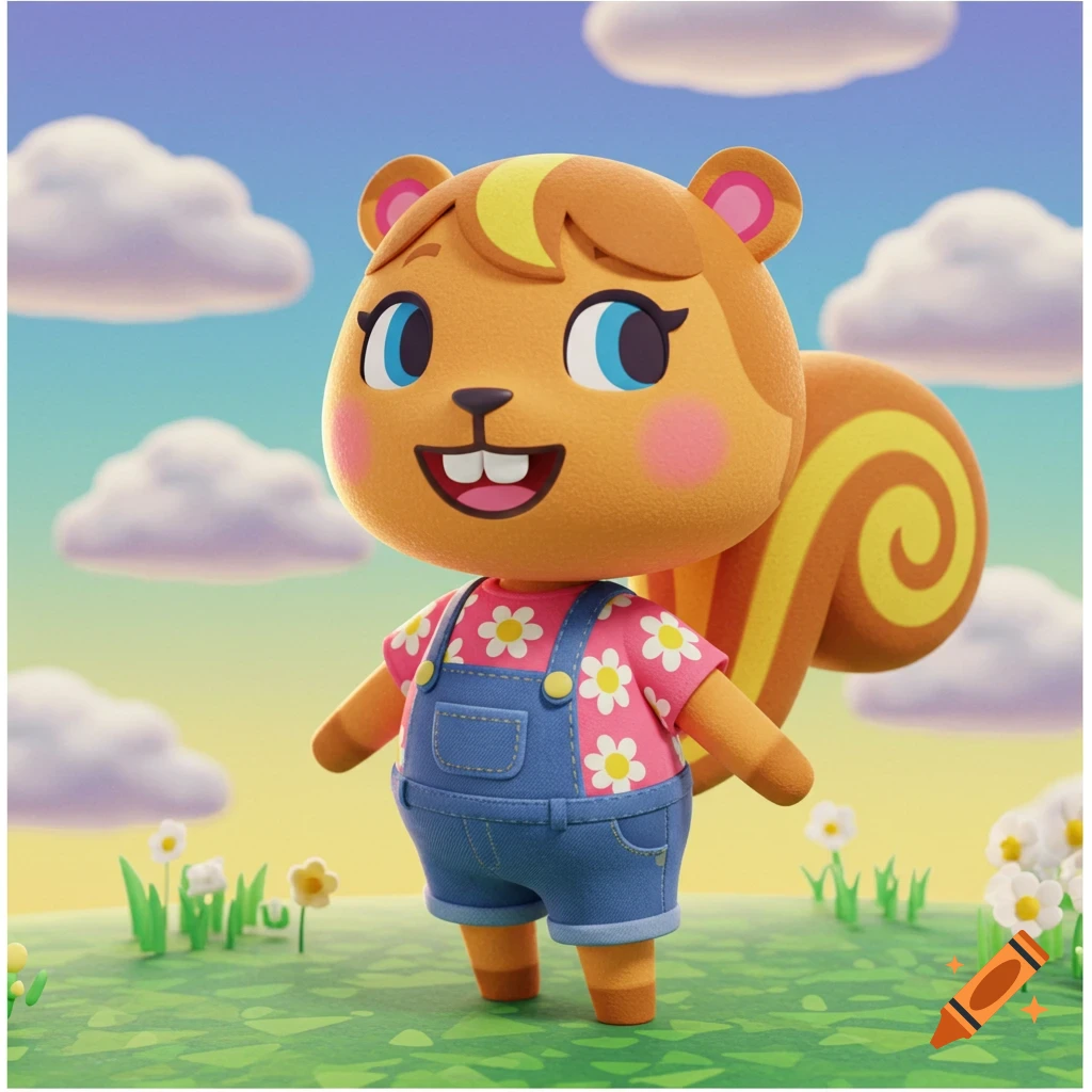 Slappy Squirrel as Animal Crossing character on Craiyon