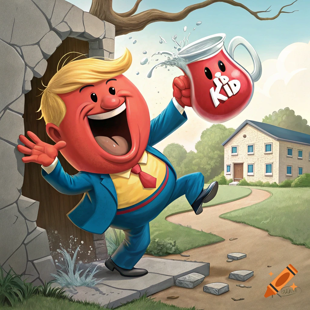 Trump as the Kool-Aid Man on Craiyon