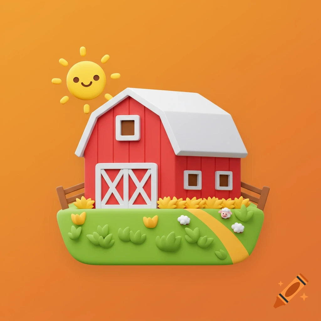 Farm barn emoji in Apple style on Craiyon