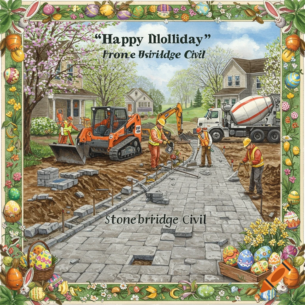 Happy Holiday image from Stonebridge Civil featuring construction scene ...