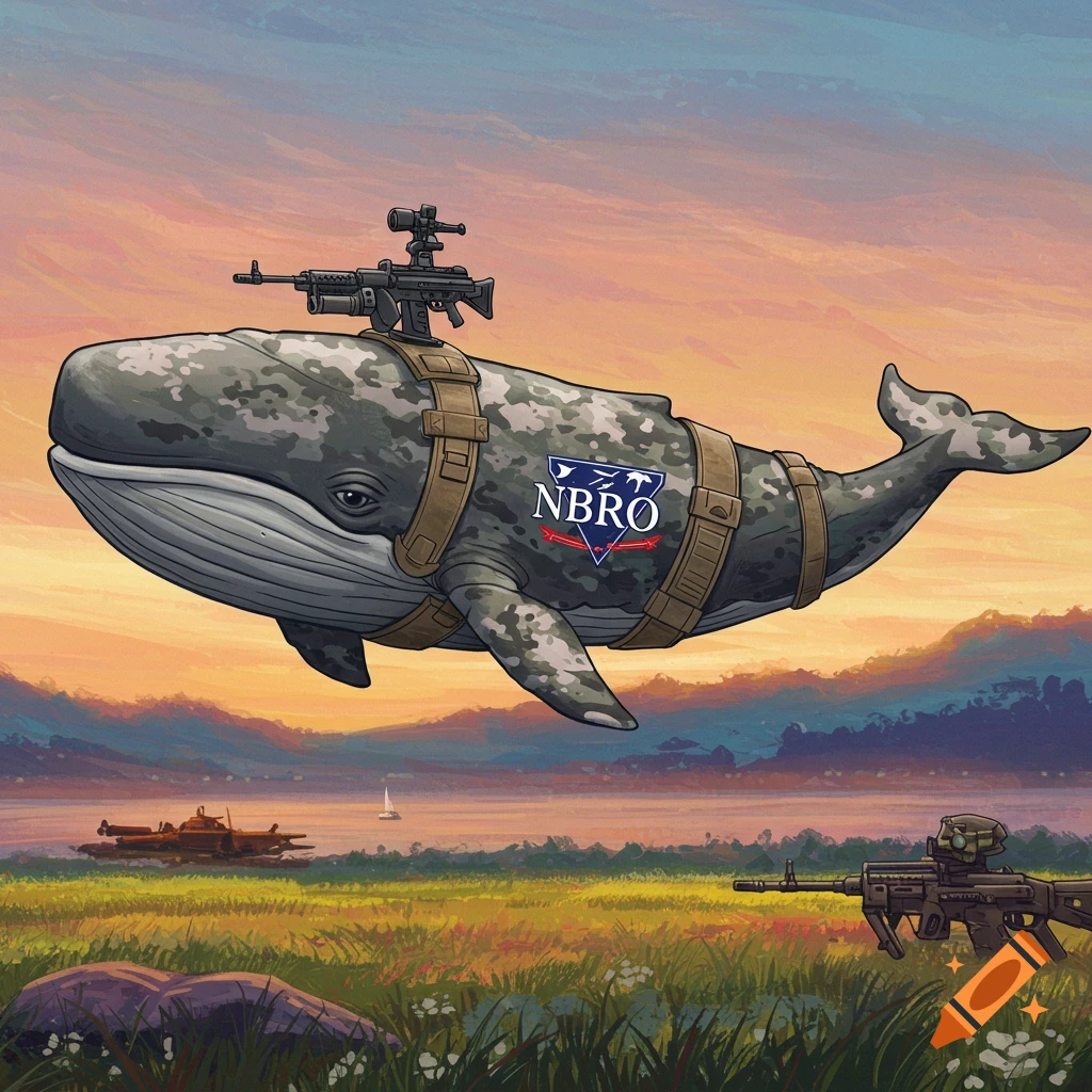 Tactical Vineyard Vines whale with NBRO logo on Craiyon