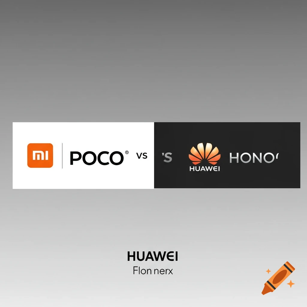 Xiaomi, POCO, Huawei, and HONOR logos on Craiyon